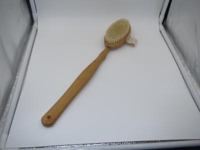 China Natural Bamboo Long Handle Body Shower Brush And Detachable Handle Bath Body Brush With Natural Boar Bristles for sale