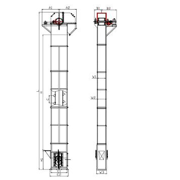 Quality Carbon Steel Vertical Bucket Elevator High Efficiency Material Handling Solution for sale