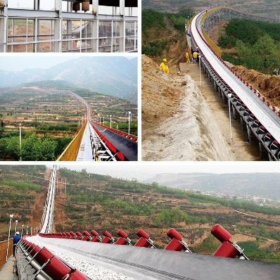 China Long Distance Overland Belt Conveyor Curved Bulk Material Handling Conveyor for sale