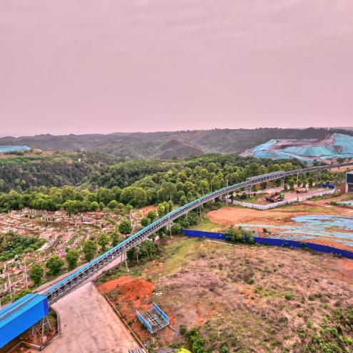 Quality Φ325mm Pipe Belt Conveyor | 350 t/h Bulk Material Handling System for sale
