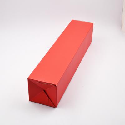 Custom Red Single Bottle Gift Box For Champagne Smooth Surface