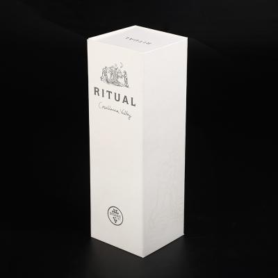 중국 화이트 색을 수송하기 위한 자기를 띤 접힌 판지 한 개의 레드와인 병 선물 상자 판매용