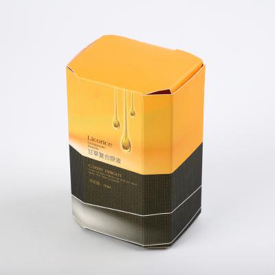 Pequeña cartulina amarilla que dobla las cajas de empaquetado cosméticas para Skincare