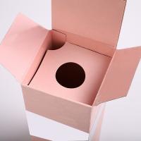 China Pink Single Bottle Perfume Cosmetic Packaging Boxes With Insert Pink Interior for sale