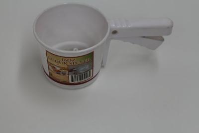 China White 16oz Ps Flour Sifter , Eco Friendly Kitchen Products for sale
