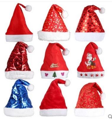 China Personalized Plush Toys Dancing Christmas Hat with Gold Podwer , Red / Blue for sale