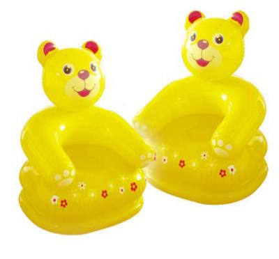 China 0.3 mm PVC Bear Inflatable Sofa Chair Yellow For Baby Seats for sale