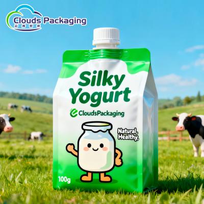 China Food Grade Spout Stand Up Pouch With Custom Logo Printed For Yogurt Drinks for sale