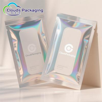 China Custom Logo Printing 3 Side Seal Bags for Facial Mask Packaging for sale