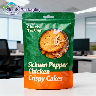 China Food Grade Stand Up Pouches Custom Printed Plastic Zipper Packaging Bag for Crisps Snack for sale