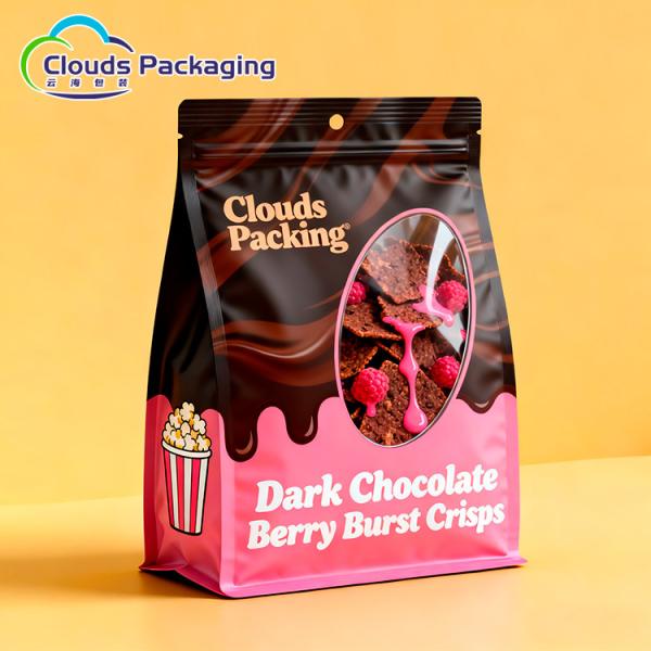 Quality Customization Square Bottom Bags Stand Up Crisps Food Packaging for sale