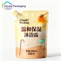 China Custom Printed Shampoo Plastic Spout Pouch 121℃ Reusable Liquid Packaging Bag for sale
