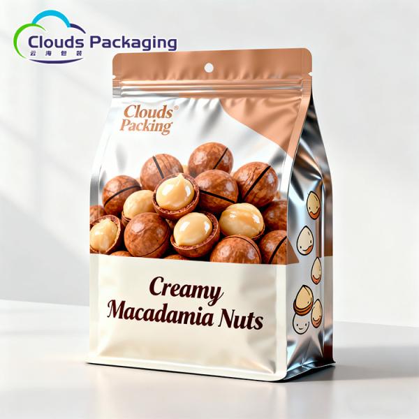 Quality PE Nuts Flat Bottom Pouch Dried Food Packaging Gravure Printing for sale