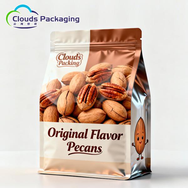 Quality PE Nuts Flat Bottom Pouch Dried Food Packaging Gravure Printing for sale