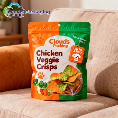 China Plastic Round Bottom Stand Up Pouches For Freeze Dried Pet Food Packaging for sale