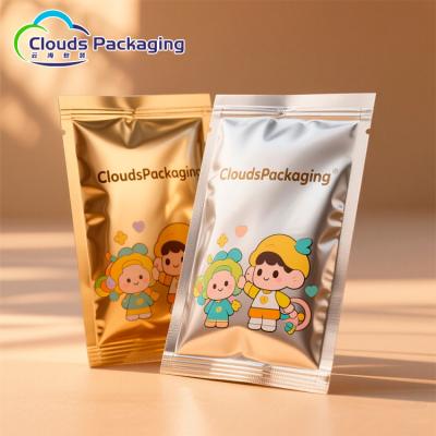 China Custom Printing Foil 3 Side Seal Bags VMPET Facial Mask Packaging for sale