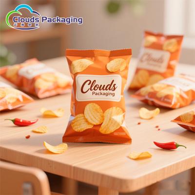 China Crisps Potato Chips Food Packaging Film Roll Custom Logo For Back Seal Bag for sale