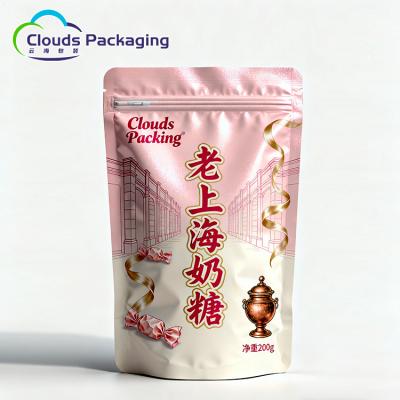 China Custom Printed Stand Up Pouches Food Grade For Milk Peppermint Candy Packaging for sale