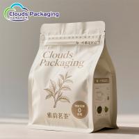 China Custom 8 Side Seal Flat Bottom Stand Up Pouch for Tea Cereal Packaging 121℃ Retort for sale