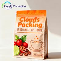 China Ziplock Coffee Bean Flat Bottom Stand Up Pouch with Valve 121℃ Retort for sale