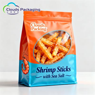 China Ziplock Top Plastic Snack Packaging Bags Resealable For Chips Crisps for sale