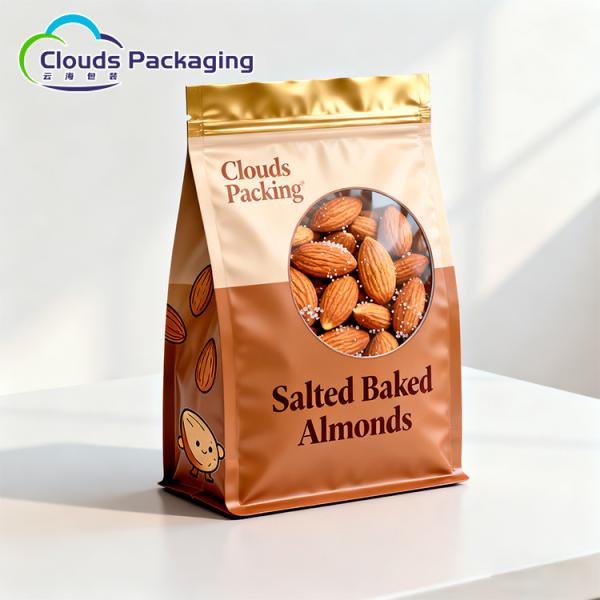 Quality Nuts Dried Food Packaging Pouch Reusable With Flat Bottom for sale
