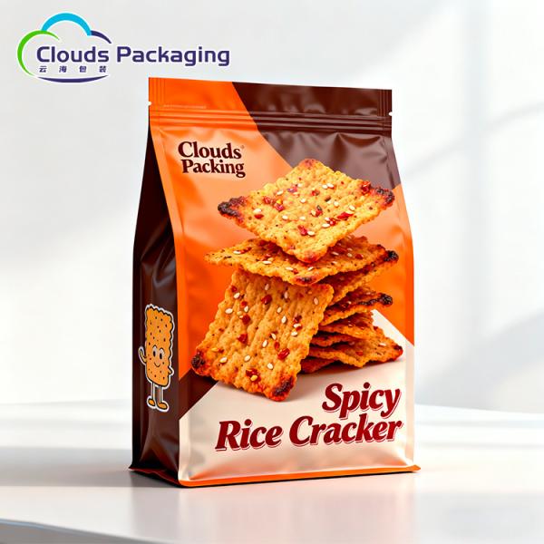 Quality Snacks Crisps Food Packaging Bags Square Bottom Stand Up Packaging Pouch for sale