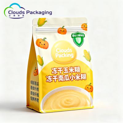 China Square Bottom Baby Children Food Packaging Stand Up Pouch Custom Logo for sale