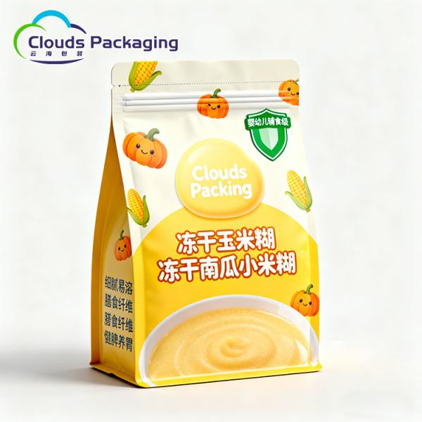 Quality Square Bottom Baby Children Food Packaging Stand Up Pouch Custom Logo for sale
