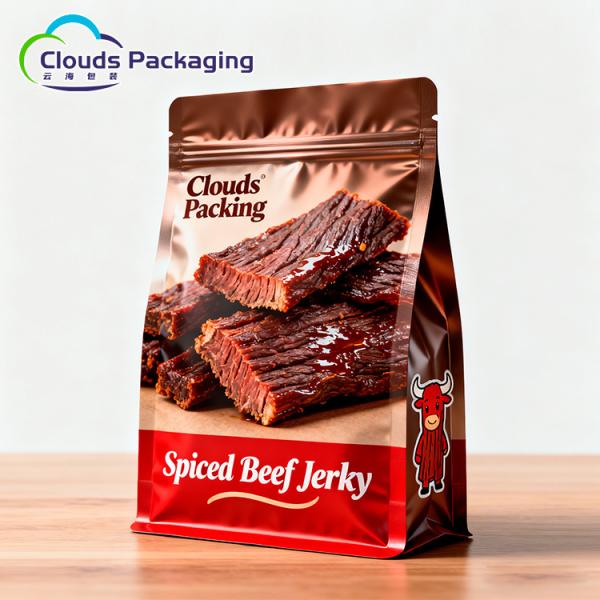 Quality Blocking Snacks Packaging Flat Bottom Bags Stand Up Custom Printing Color for sale