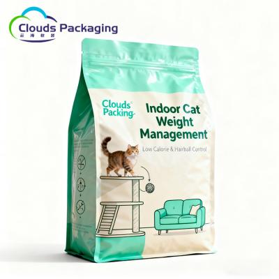 China Custom Printing Baby Pet Food Bags Cat Food Standing Flat Bottom Pouch for sale