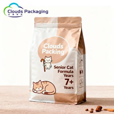 China Square Bottom Plastic Pet Food Bags Kitten Cat Food Packaging for sale