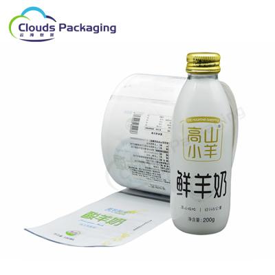 China Food Grade Milk Shrink Sleeves For Glass Bottles Customized Logo for sale