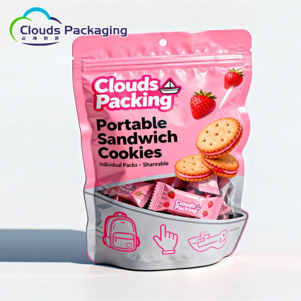 Quality Plastic Snacks Biscuit Stand Up Pouches Zipper Doypack Bag Small for sale