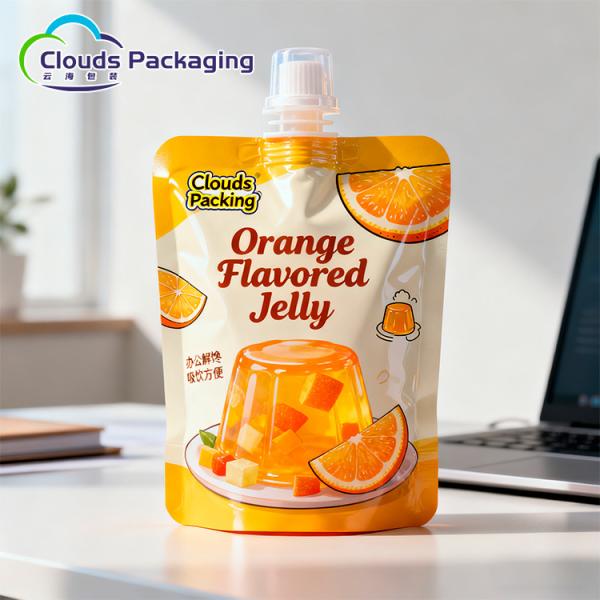 Quality Custom Fruit Jelly Spouted Pouches Plastic Stand Packaging Bag with Nozzle for sale
