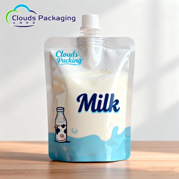 Quality Customization Milk Drinks Spouted Pouches Plastic Yogurt Packaging Bag with Nozzle for sale