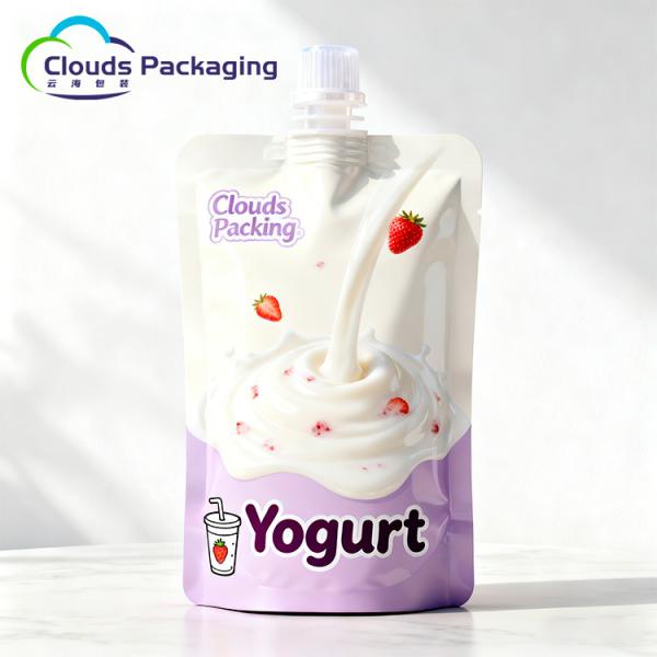 Quality Customization Milk Drinks Spouted Pouches Plastic Yogurt Packaging Bag with for sale