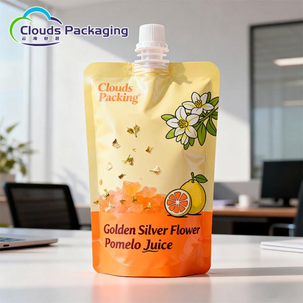 Quality Fruit Puree Juice Plastic Spouted Stand Up Pouch Customization for sale