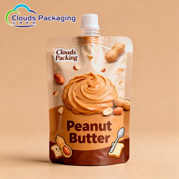 Quality Customization Spouted Pouches Stand Up Packaging Bag For Sauce Butter for sale