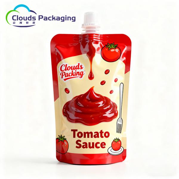 Quality Customization Spouted Pouches Stand Up Packaging Bag For Sauce Butter for sale