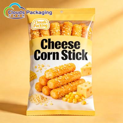 China Custom Back Seal Plastic Packaging Bag for Snack Chips Corn Stick Food Packaging for sale