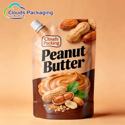 China Food Grade Stand Up Pouch Custom Logo Printed Spout Pouch For Sauce Butter for sale