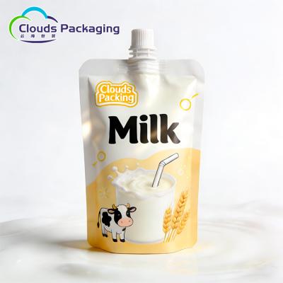 China Liquid Spout Pouch With Custom Logo Food Grade Stand Up Pouch For Milk Drinks for sale