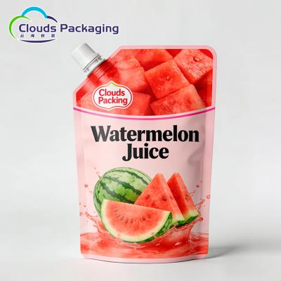 China Customized Drinks Fruit Juice Stand Up Pouch with Spout Food Grade Packaging Bag for sale