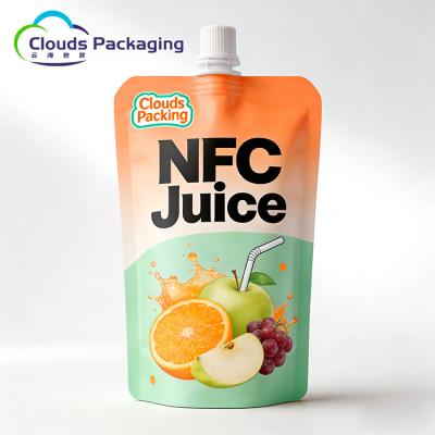 China Customized Plastic Stand Up Pouch with Spout Drinks Fruit Juice Packaging Bag for sale