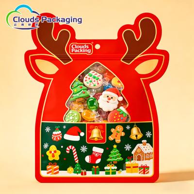 China Custom Shape Packaging Bag with Zipper Food Grade Stand Up Pouch For Candies Biscuit for sale