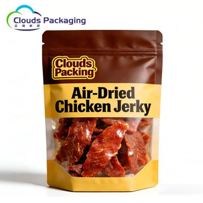 China Custom Printed Food Grade Plastic Packaging Stand Up Pouches with Zipper for Jerky Snack for sale