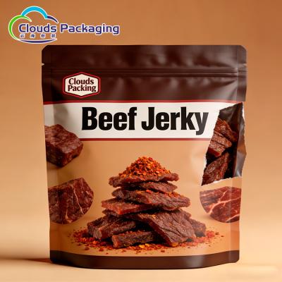 China Customized Plastic Food Packaging Bags With Zip Closure For Jerky Snack for sale