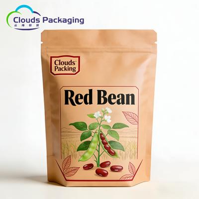 China Customized Round Bottom Stand Up Pouch With Zipper For Bean Jujube Packaging for sale