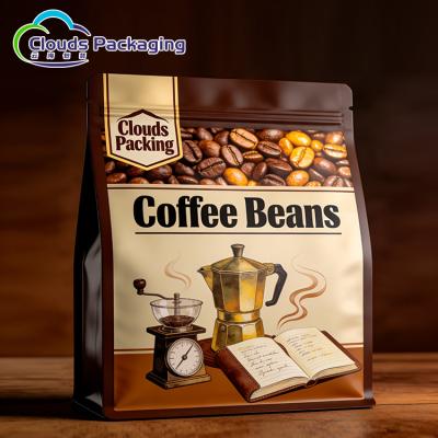 China 150g 500g 1kg Custom Coffee Bags Packaging Food Grade Stand Up Pouch With Zipper And Valve for sale